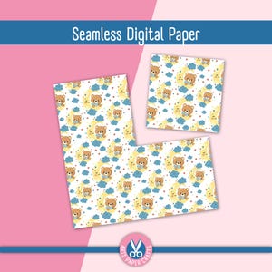 Teddy Bear Digital Paper - Teddy Bear Background - Nursery Seamless ...