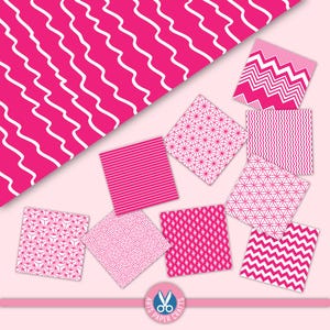 Pink Digital Papers Set - Royal Background - Pink Seamless Pattern ...