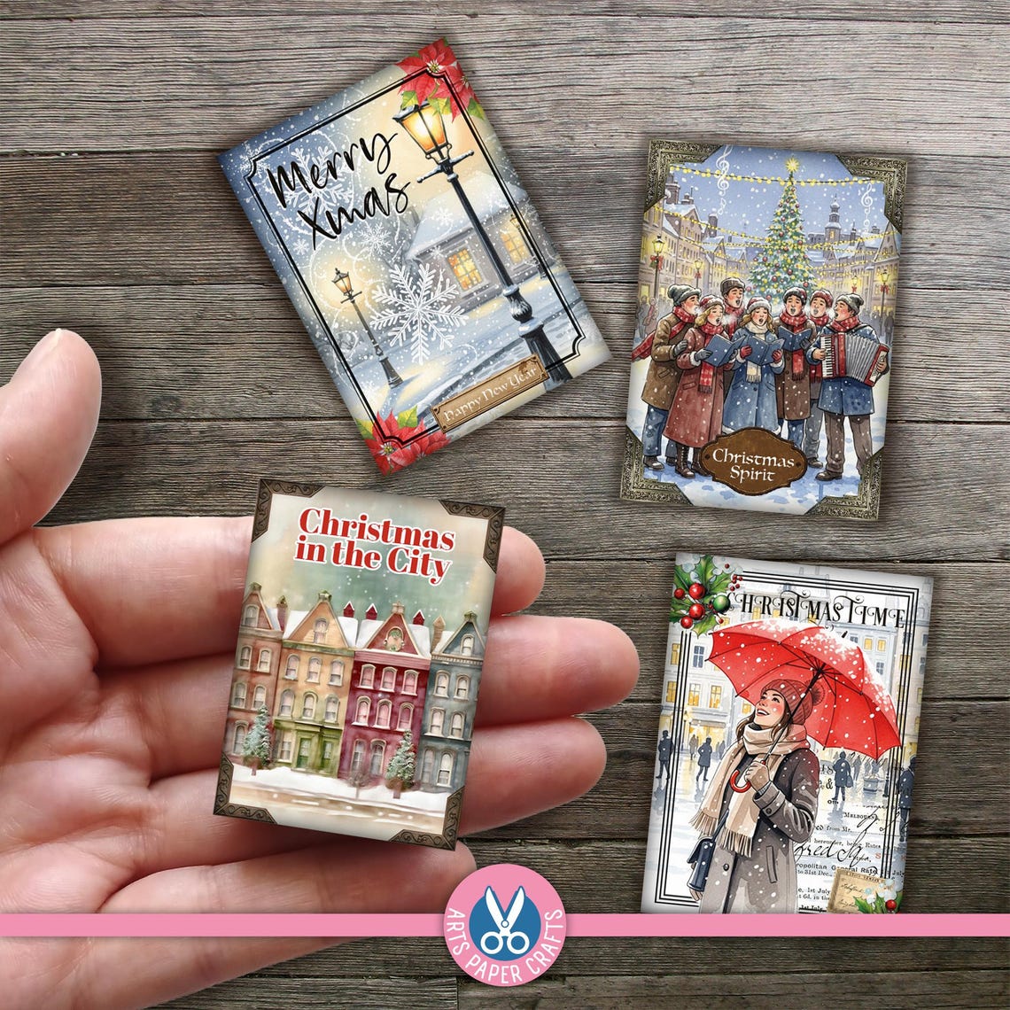 Christmas, Mini Books, Printable Book, Miniature, Junk Journal, City ...