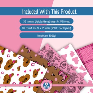 Cowgirl Digital Papers Set - Cowgirl Background - Cowgirl Seamless ...