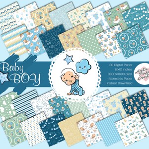 Baby Boy Seamless Digital Paper Little Baby Boy Backgrounds - Etsy