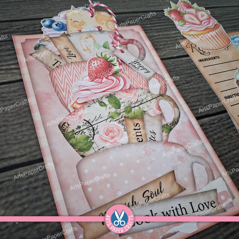 Junk Journal, Digital Recipe Folio, Tab Folder, Recipe Cards, Pocket ...