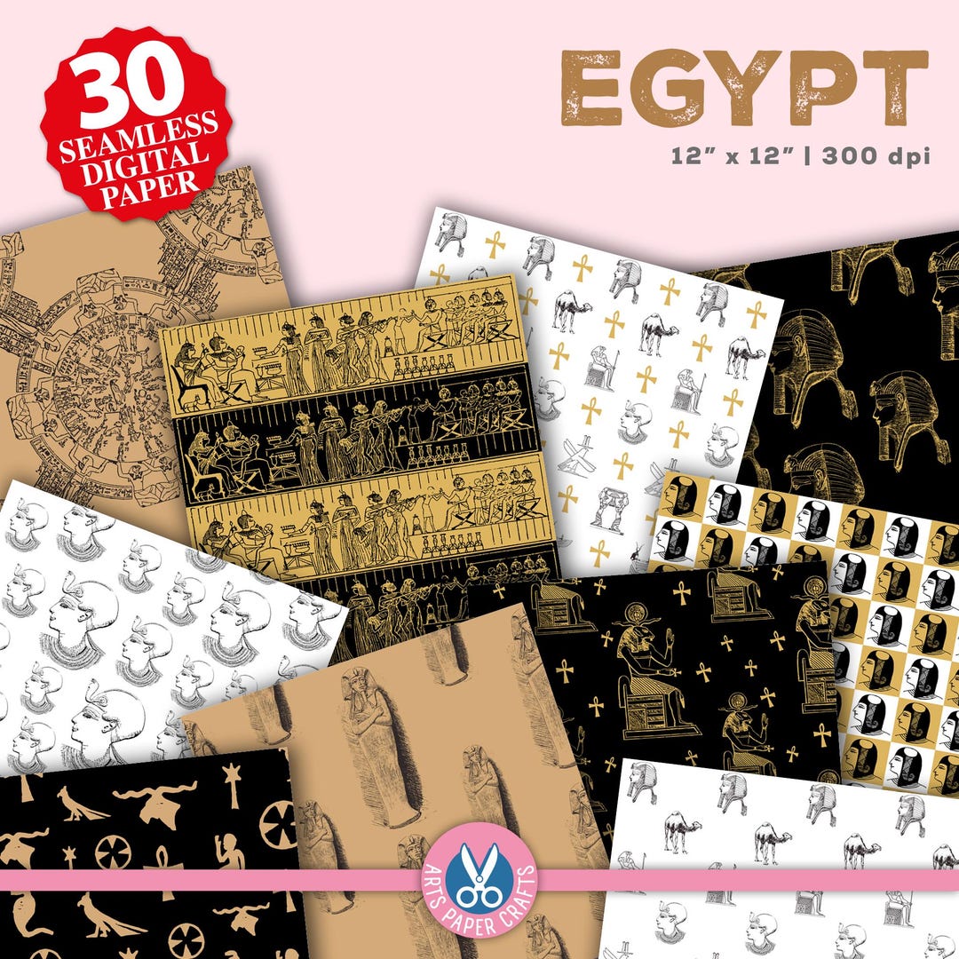 Ancient Egypt Digital Papers, Hieroglyph Theme Party, Egypt Background ...