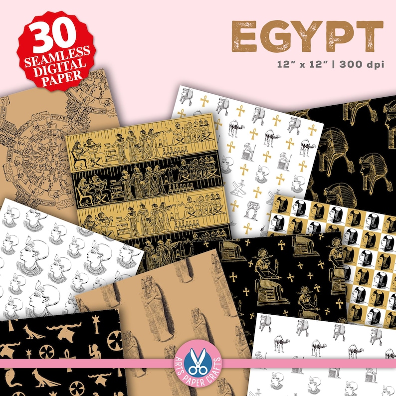Ancient Egypt Digital Papers, Hieroglyph Theme Party, Egypt Background ...