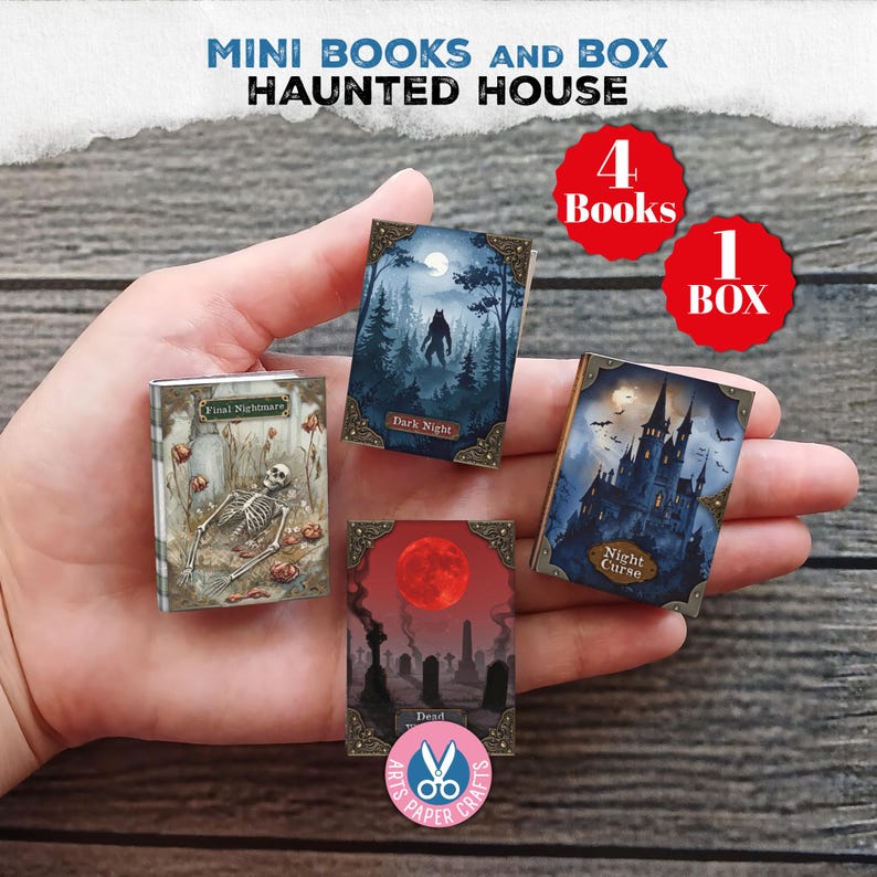 Haunted House, Gothic Halloween, Mini Books, Printable, Miniature, Junk ...