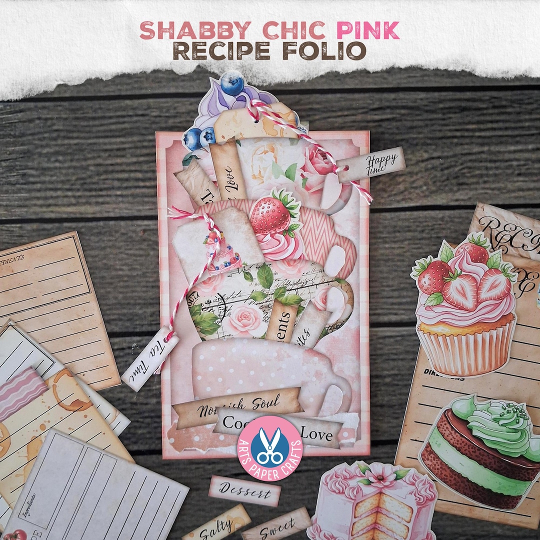 Junk Journal, Digital Recipe Folio, Tab Folder, Recipe Cards, Pocket ...