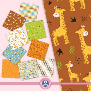 Giraffes Digital Papers Set - Giraffe Background - Giraffe Seamless ...