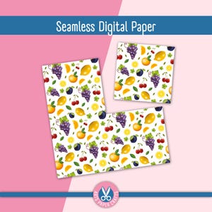 Fruits Seamless Digital Paper - Fruits Summer Background - Fruits ...