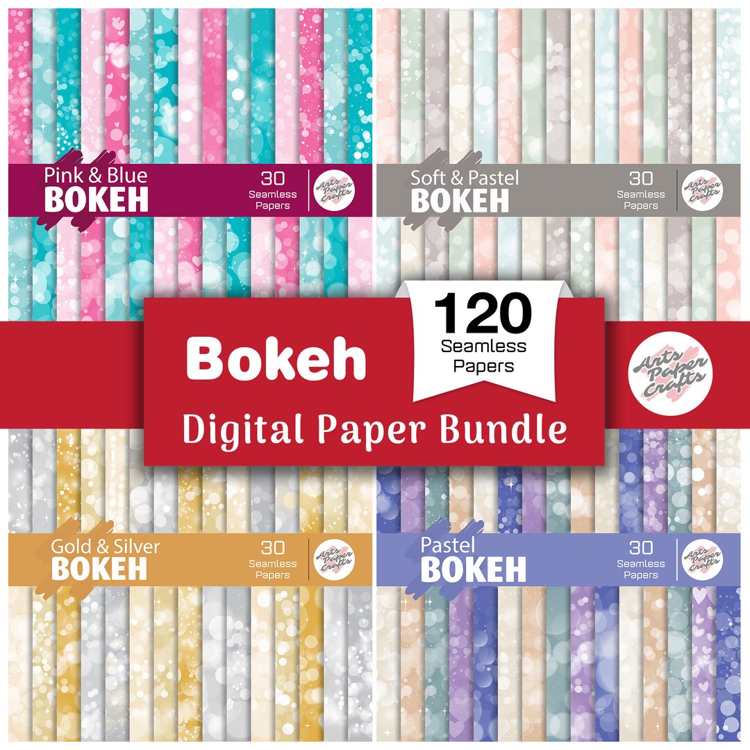 Bokeh Digital Papers Bundle Bokeh Background Bokeh Seamless Pattern ...