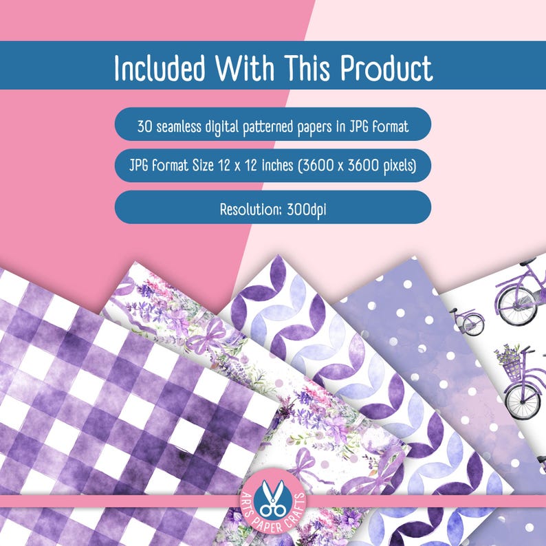 Watercolor Lavender Digital Papers - Lavender Background - Lavender ...