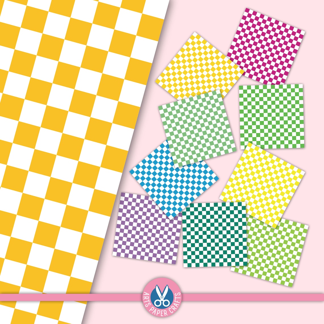 100 Checkerboard Digital Papers - Checkered Background - Checkered ...