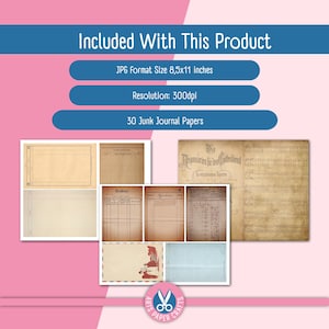Horizontal Junk Journal Filler Papers, Tea, Vintage, Neutral, Old ...