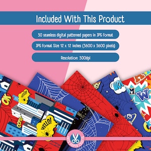 Spider Hero Digital Papers Set, Spider Hero Background, Spider Seamless ...