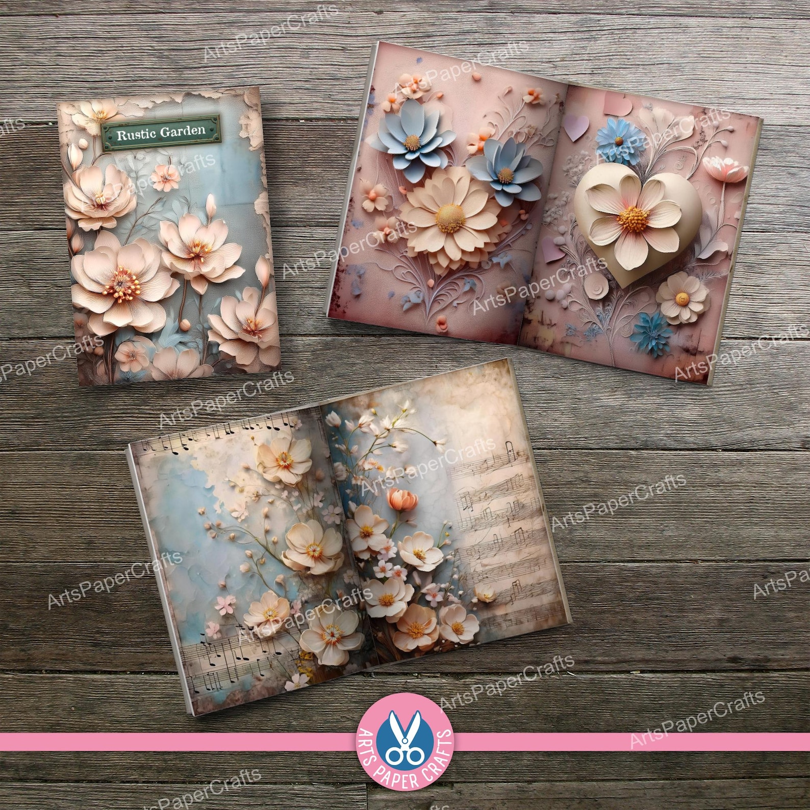 Rustic Pages, Secret Garden, Mini Books, Printable, Miniature, Junk ...
