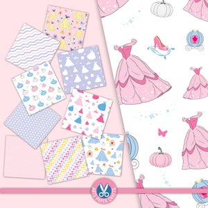 Princess's Dream Seamless Digital Paper, Princess Pattern Background ...