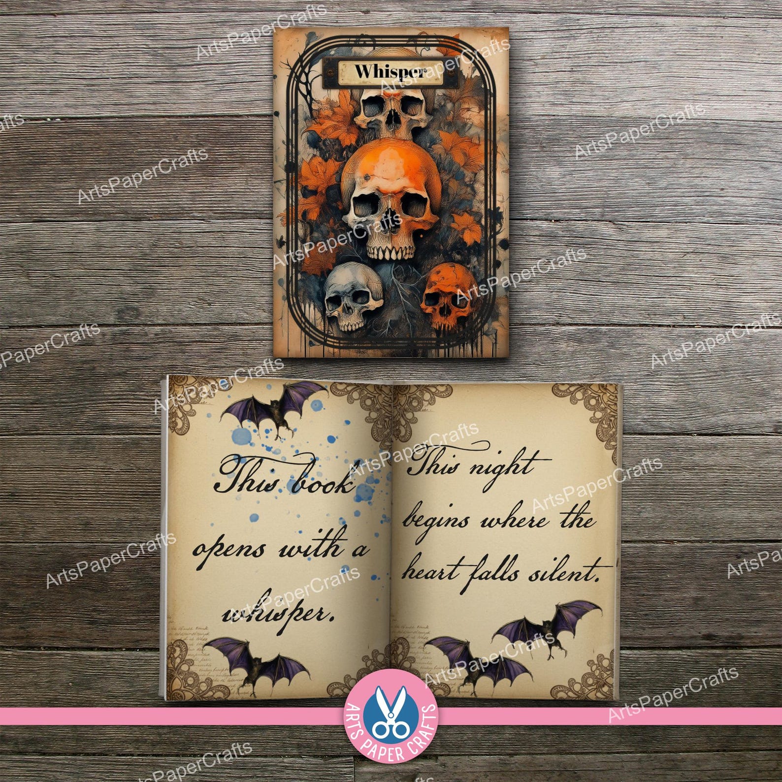 Gothic Halloween, Mini Books, Printable, Miniature, Junk Journal ...
