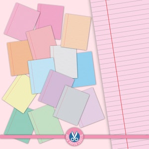 Notebook Digital Paper - Notebook Background - Ruled - Landscape ...