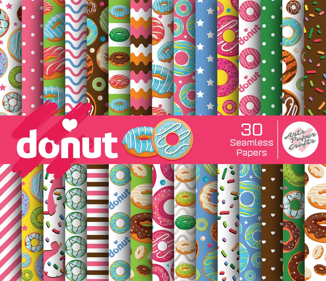 Donut Seamless Digital Paper Donuts Shop Background Donut - Etsy