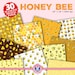 Bee Digital Papers and Clipart SET, Bumble Bees, Honeycomb, Beehive ...