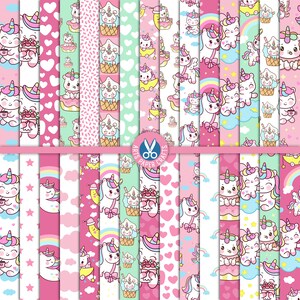 Cute Unicorn Seamless Digital Paper - Cute Unicorn Background - Unicorn ...