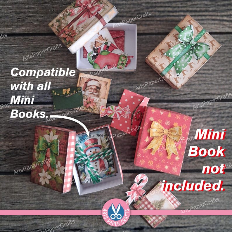 Christmas Gift Box, Mini Folio, Mini Envelopes, Ornament, Miniature ...