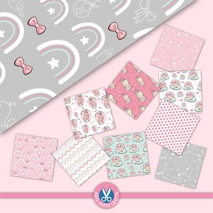 Baby Girl Seamless Digital Paper Little Baby Girl Pattern Background ...