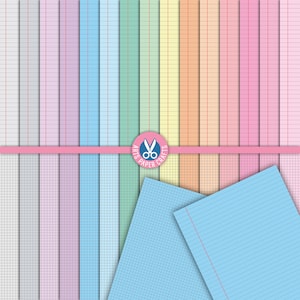 Notebook Digital Paper - Notebook Background - Ruled - Landscape ...