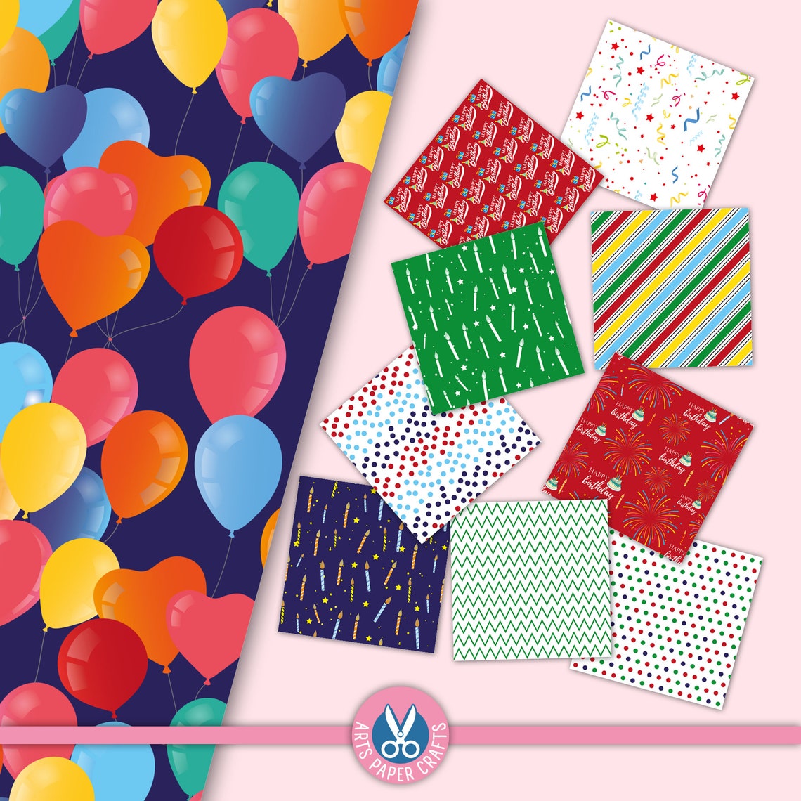 Happy Birthday Digital Papers - Happy Birthday Background - Birthday ...