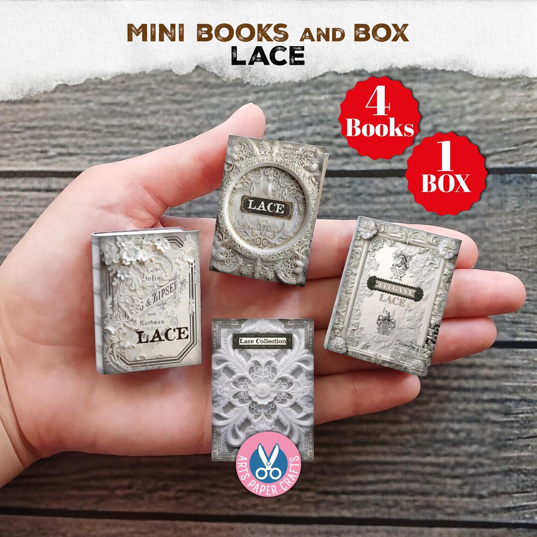 Vintage Lace, Mini Books, Printable Book, Miniature, Junk Journal ...