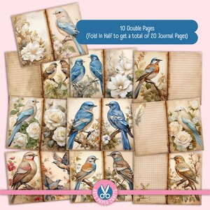 Birds Journal Kit, Birds Theme Printables - Junk Journal Pack ...