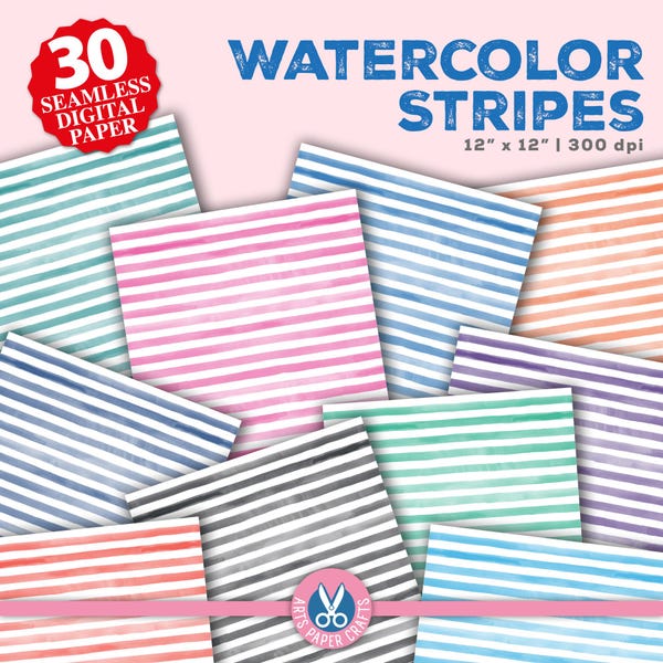 Stripe Digital Paper - Etsy
