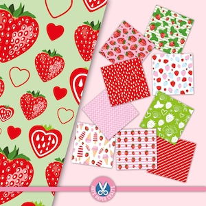 Strawberry Seamless Digital Papers - Strawberry Theme Party - Pink ...