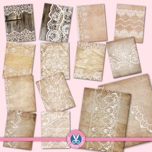 White Lace Journal Papers - Lace Printable Antique Pages - Lace Writing ...
