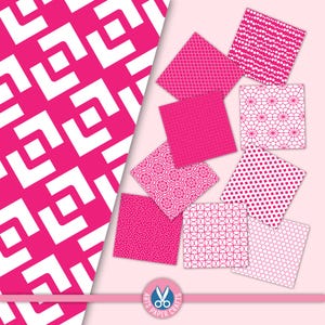 Pink Digital Papers Set - Royal Background - Pink Seamless Pattern ...