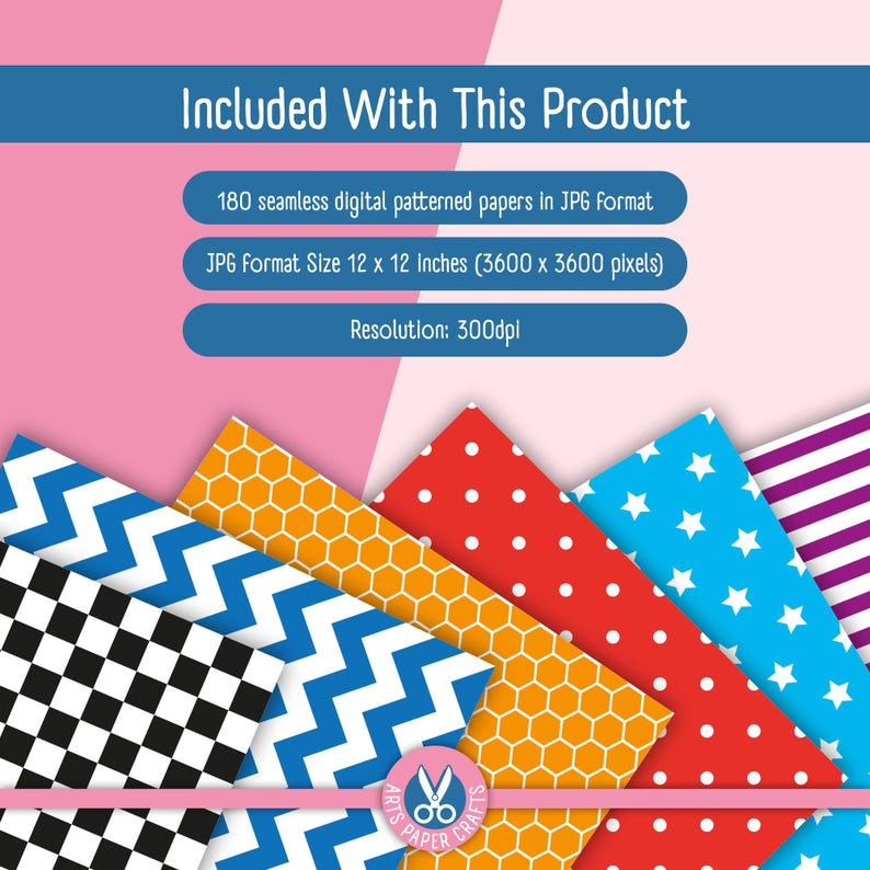 180 Simple Seamless Digital Papers - Mega Bundle Digital Papers ...