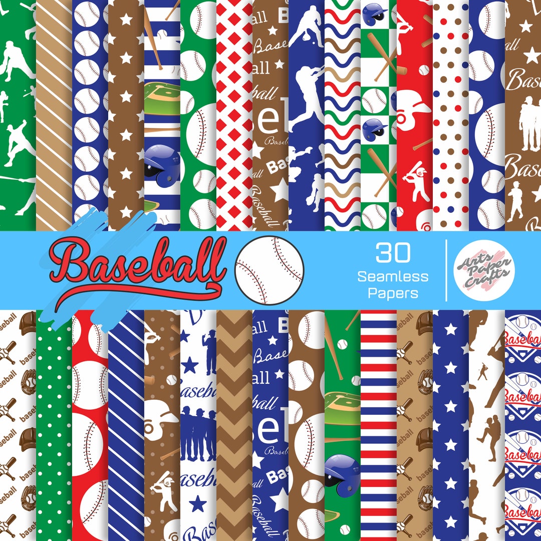 Baseball Seamless Digital Paper Baseball Sport Background Baseball ...