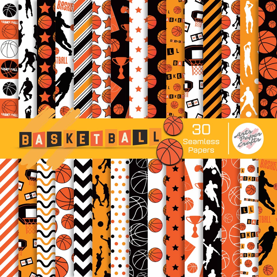 Basketball Seamless Digital Paper Basketball Background Basketball ...