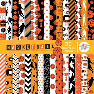 Basketball Seamless Digital Paper Basketball Background Basketball ...