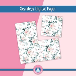 Flowers Digital Papers Bundle Daisies Background Roses Seamless Pattern ...