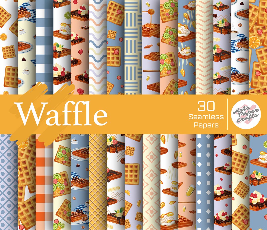 Waffle Digital Papers Set Waffle Background Waffle Seamless Pattern ...