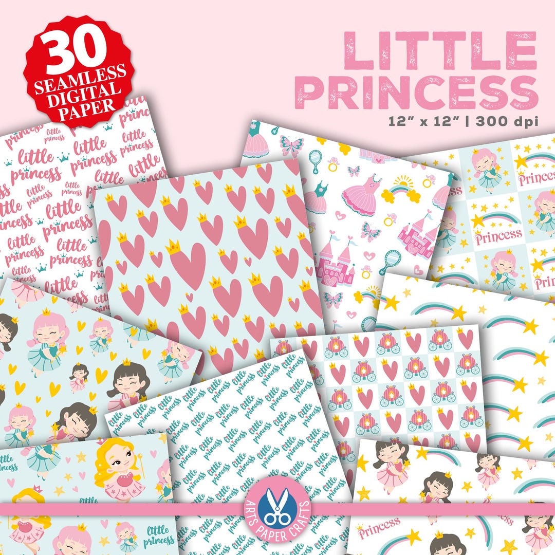 Little Princess Seamless Digital Paper - Little Princess Background ...