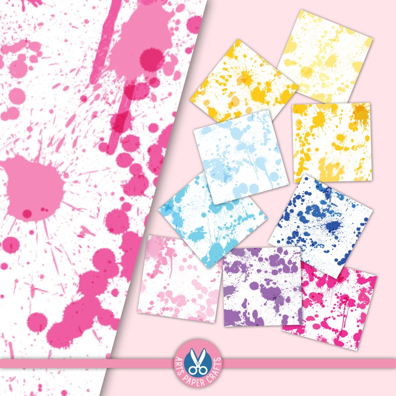 30 Paint Splatter Digital Papers - Splatter Seamless Pattern - Splash ...