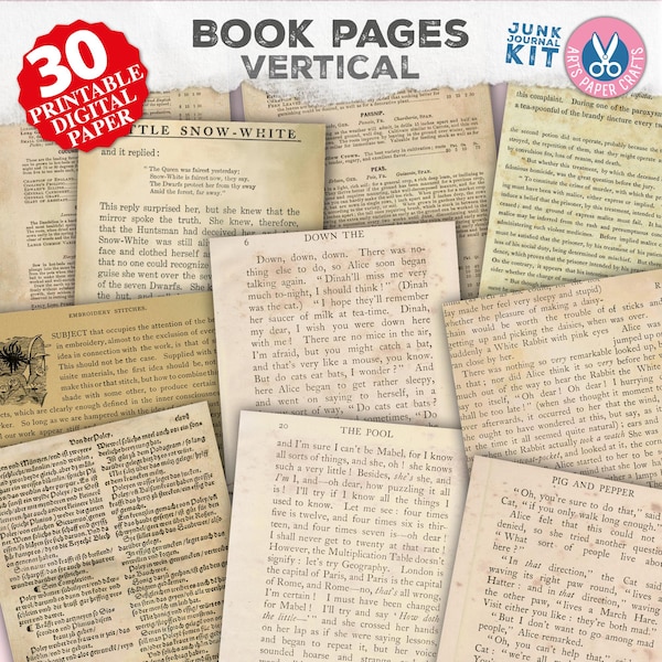 Old Book Pages - Etsy