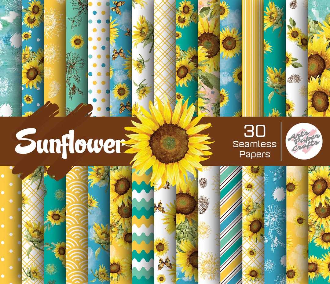 Sunflower Seamless Digital Paper Sunflower Pattern - Etsy
