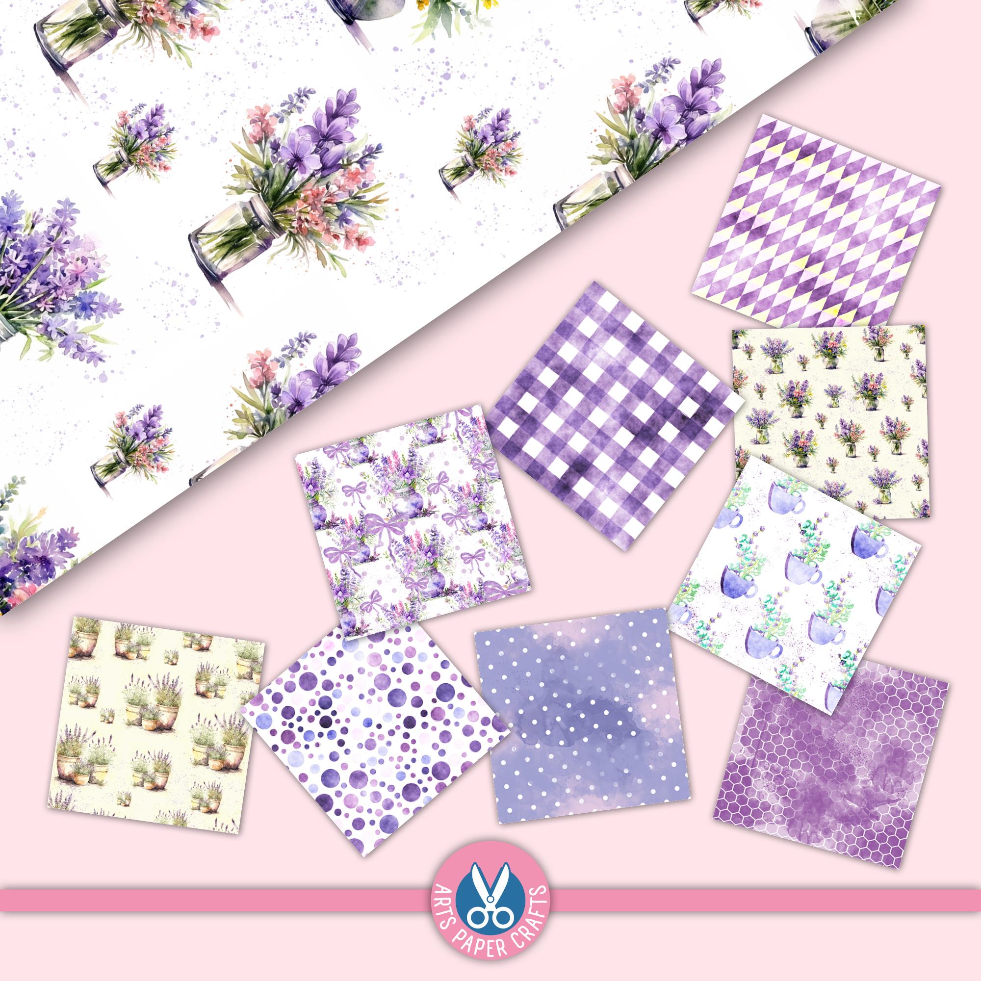 Watercolor Lavender Digital Papers - Lavender Background - Lavender ...