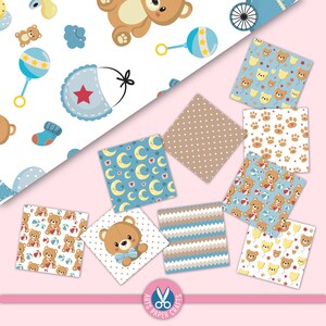 Teddy Bear Digital Paper - Teddy Bear Background - Nursery Seamless ...