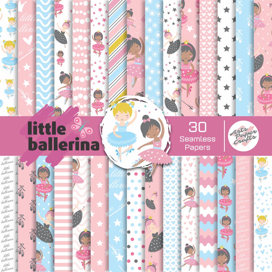 Little Ballerina Seamless Digital Paper Little Ballerina Background ...