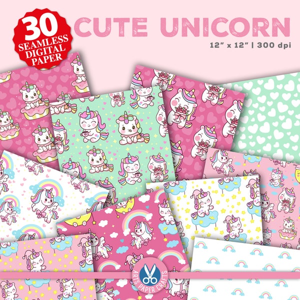 Unicorn Digital Paper - Etsy