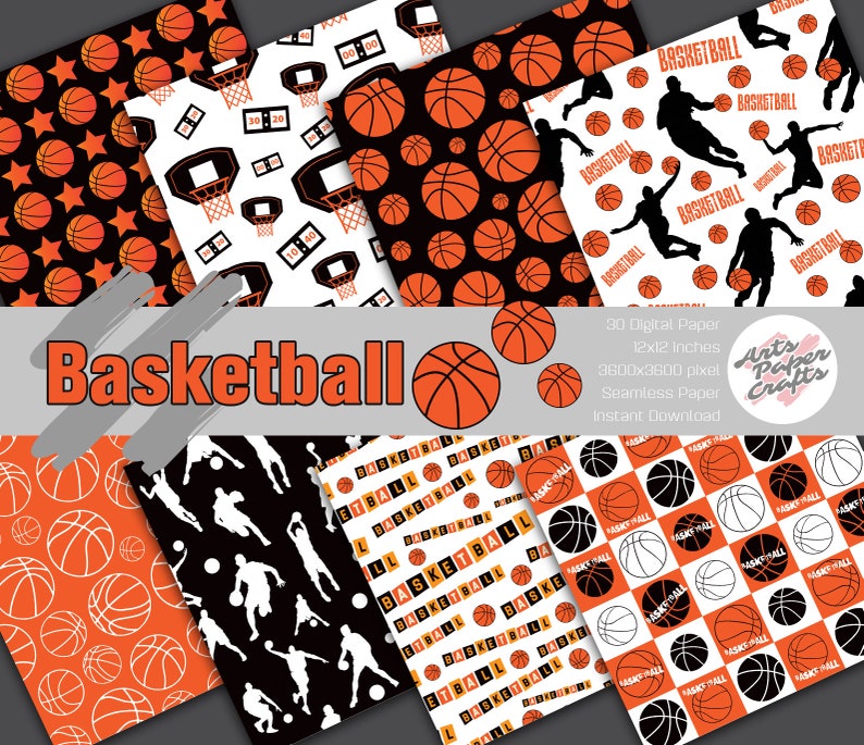 Basketball Seamless Digital Paper Basketball Background - Etsy