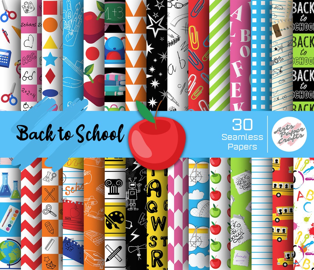 Back to School Seamless Digital Paper Back to School - Etsy